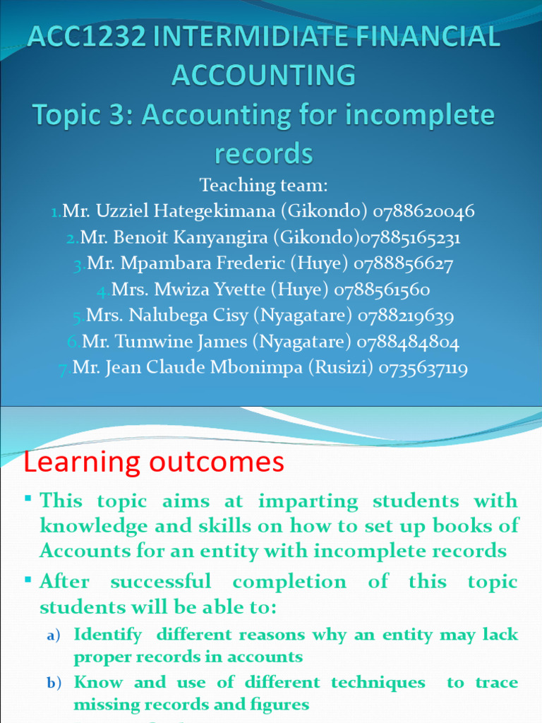 Topic 3 Accounting For Incomplete Records | Download Free PDF | Debits ...