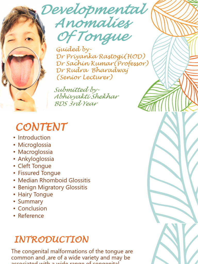 Developmental Anomalies of Tongue | PDF | Tongue | Sensory Organs