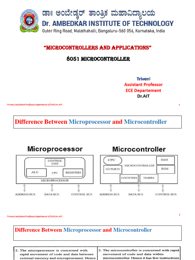 21ecu502 Unit1 PDF | PDF | Microcontroller | Microprocessor