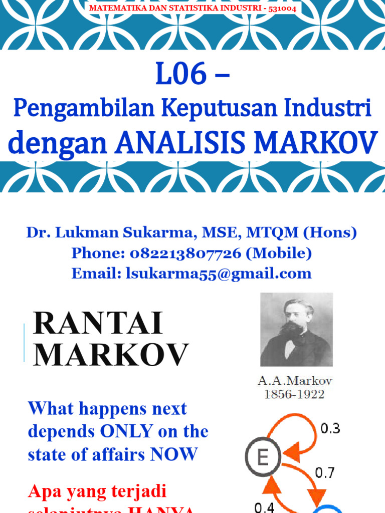 L06 - Pengambilan Keputusan Industri Dengan ANALISIS MARKOV | PDF