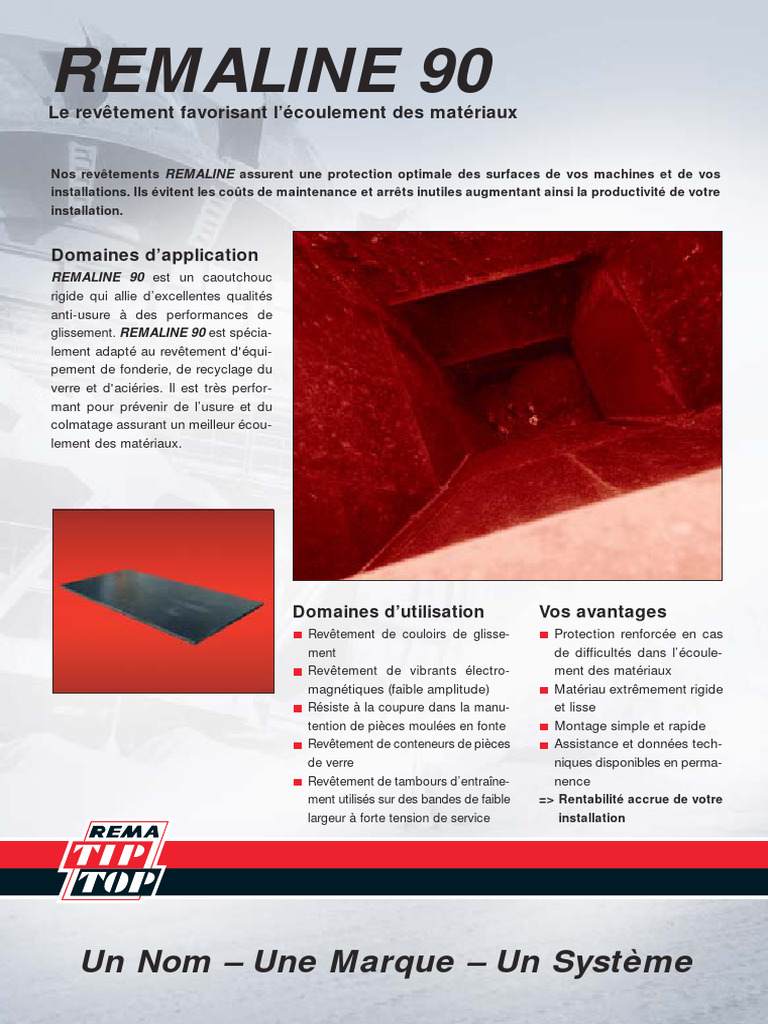 Revêtement REMALINE 90 pour machines | PDF | Matériaux | Secteur ...