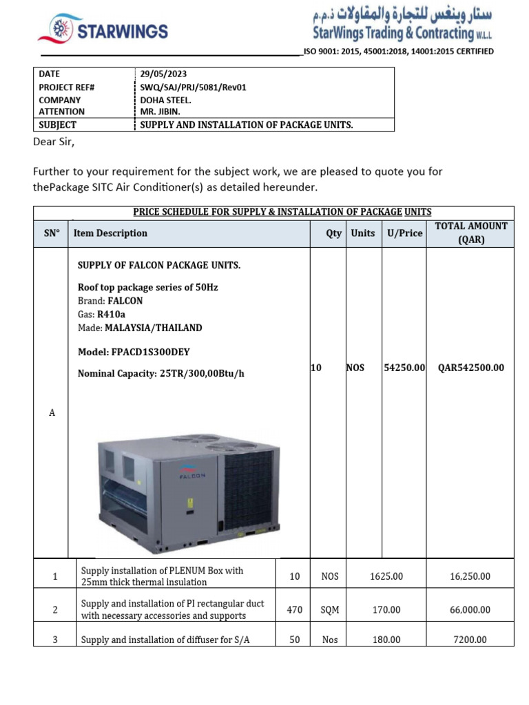 25TR Pac Purchase5081 Rev001 | PDF | Building Engineering | Equipment