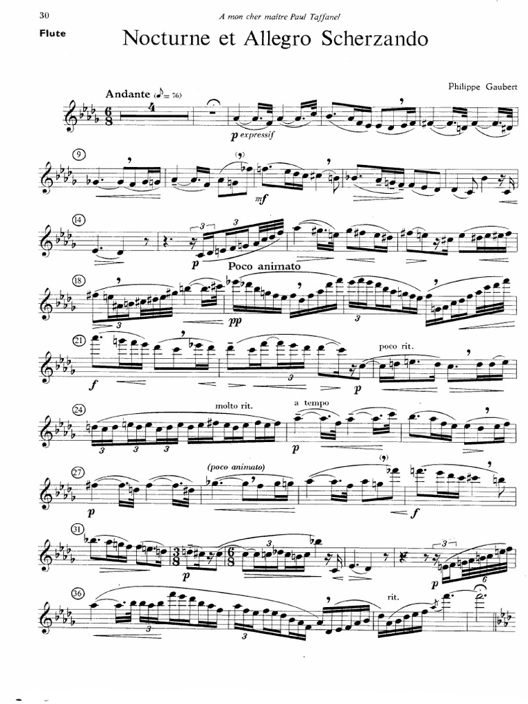 Gaubert Nocturne+Allº Scherz-Fl | PDF | Musical Compositions | Musical Forms