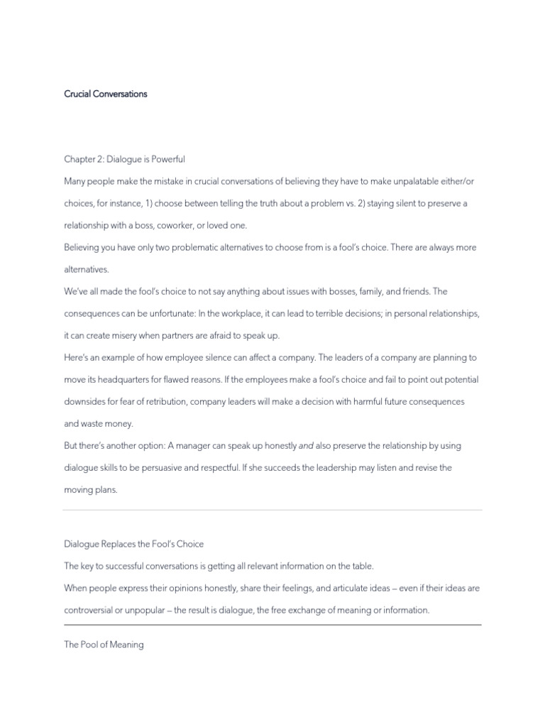 Crucial Conversations | PDF | Feeling | Emotions