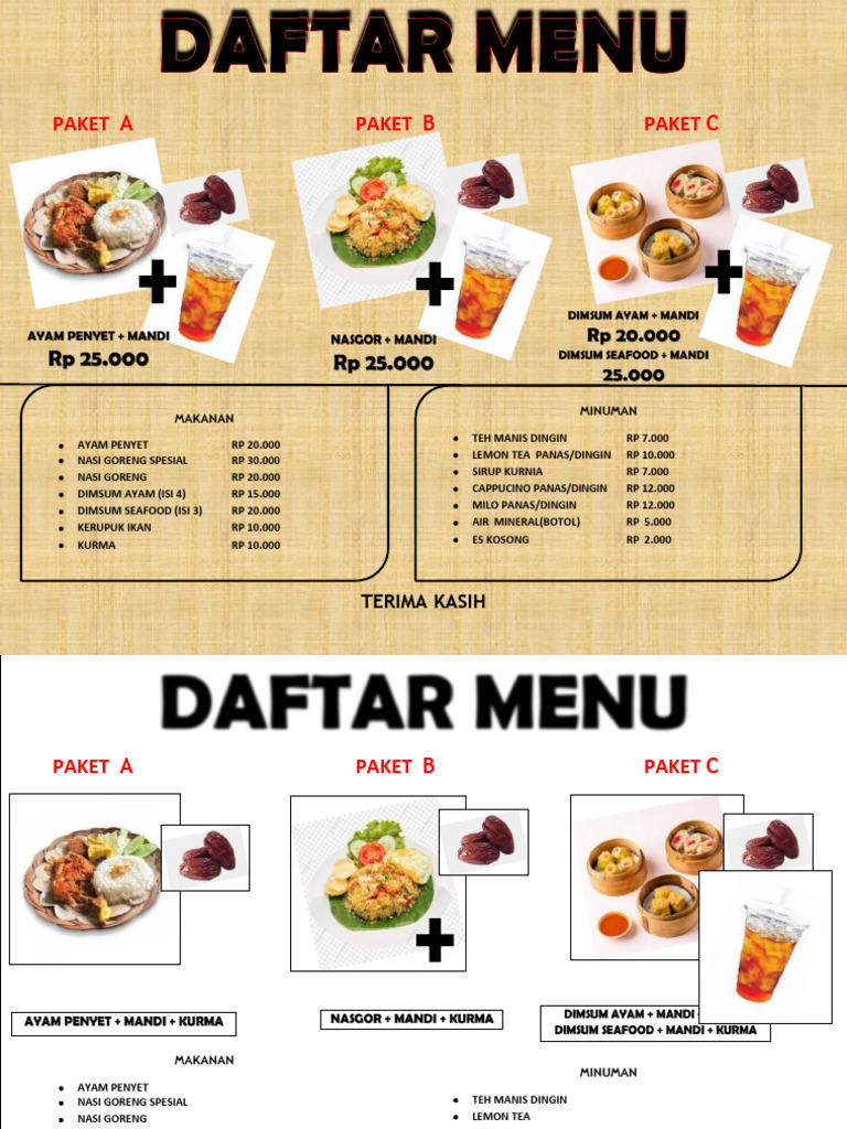 Daftar Menu | PDF