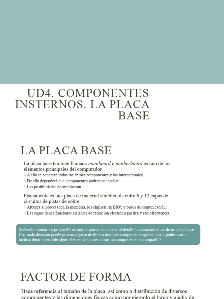 UD4. La Placa Base | PDF | Microprocesador | Bios