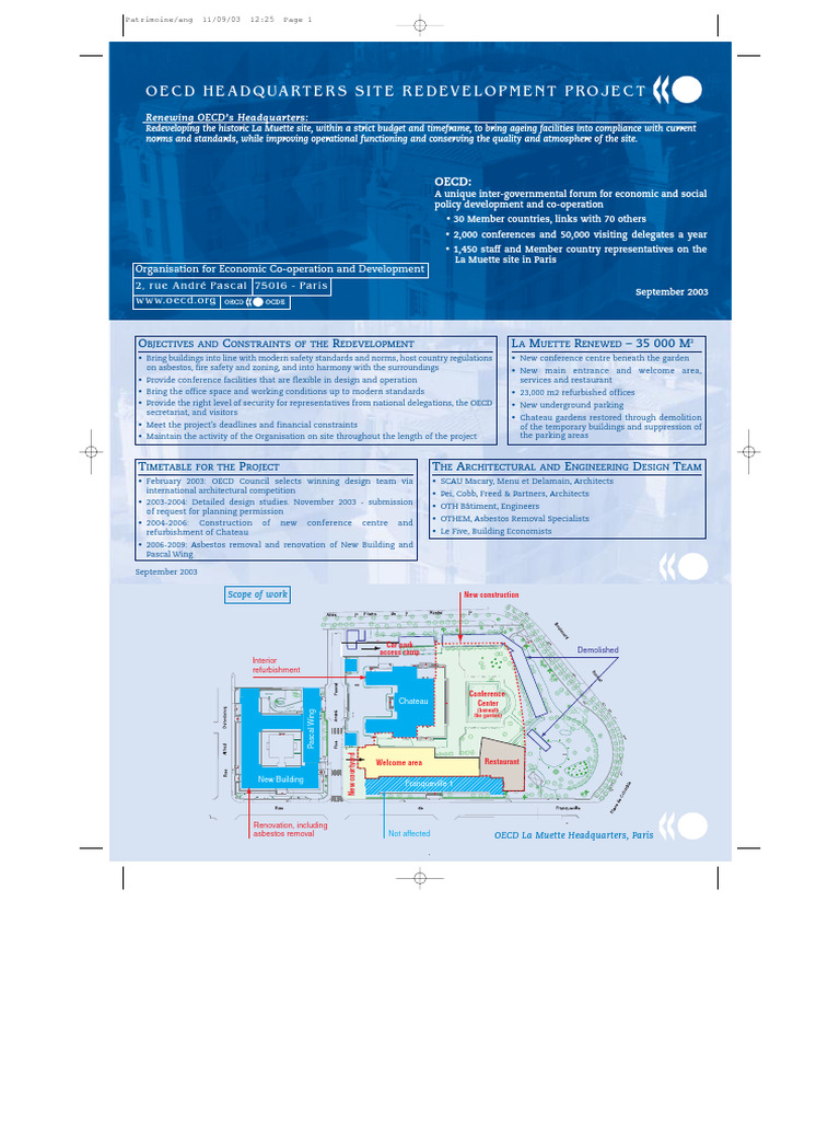 Oecd Headquarters Site Redevelopment Project: O C R L M R - 35 000 M | PDF