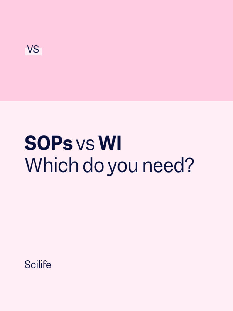 SOP Vs Working Instruction | PDF | Learning | Cognitive Science