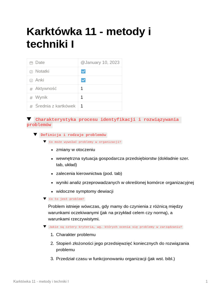Karktwka 11 - Metody I Techniki I | PDF