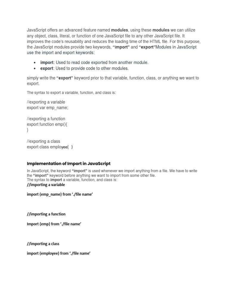 Export Import Prog | PDF | Java Script | Computer Engineering