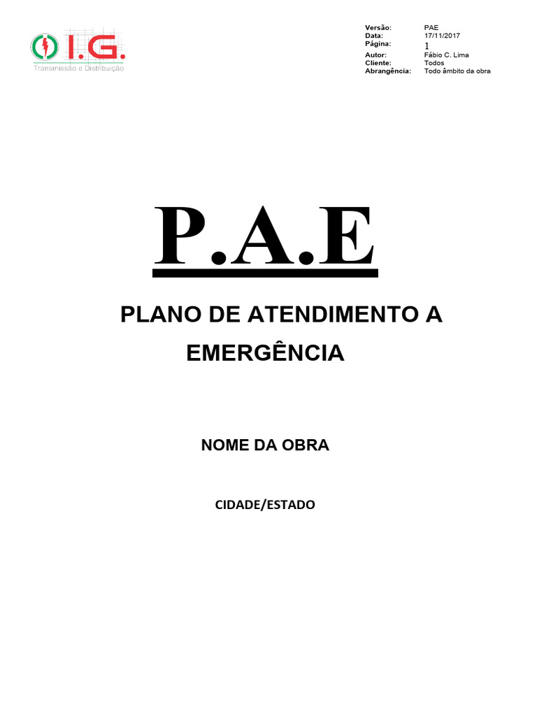 Modelo - Pae - 2018 | PDF | Comunicação | Primeiros socorros