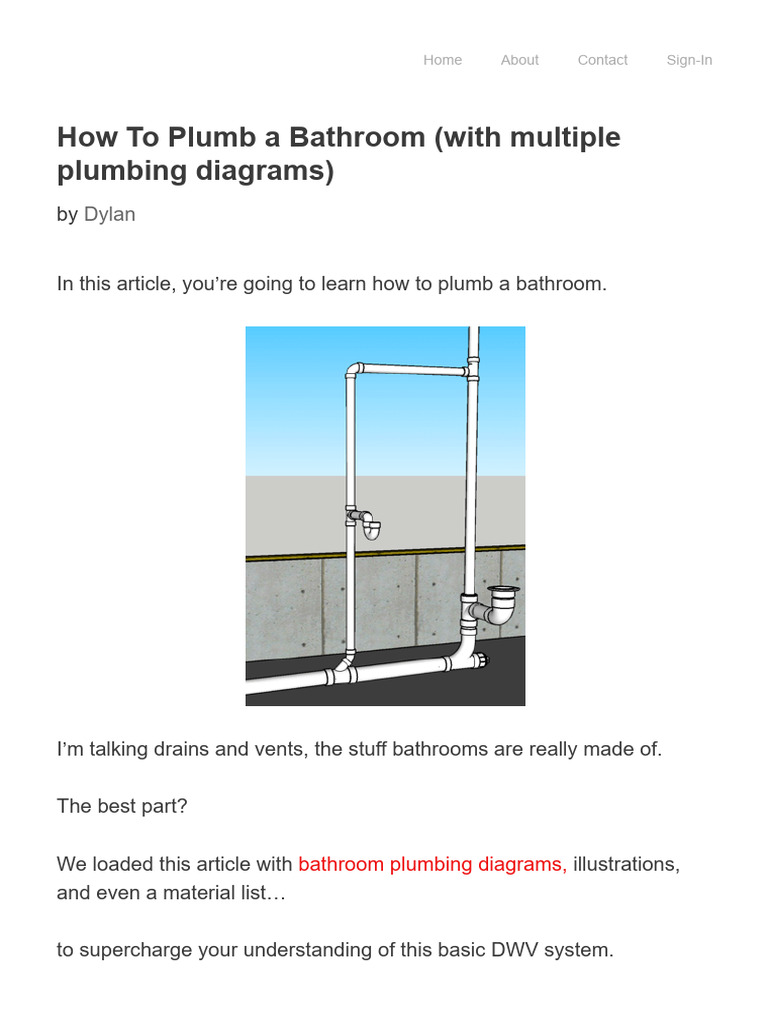 How To Plumb A Bathroom (With Multiple Plumbing Diagrams) | Download ...