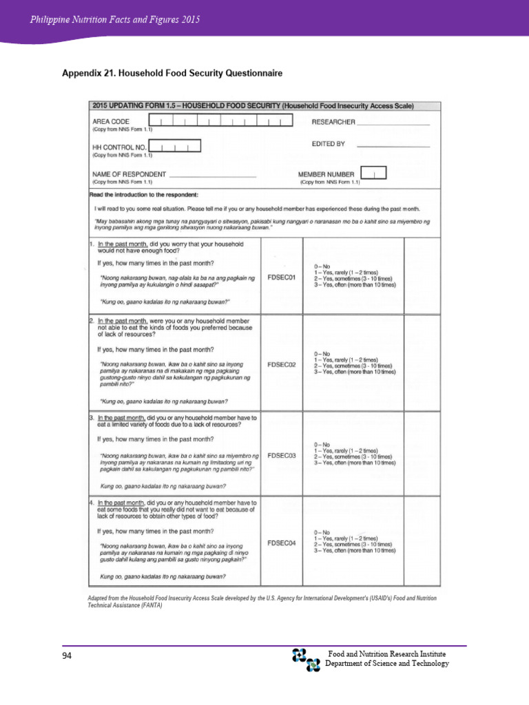 NNS - Food Security | PDF