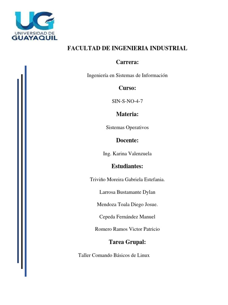 SISTEMAS OPERATIVOS Ejercicio Comando Básicos de Linux | PDF | Archivo ...