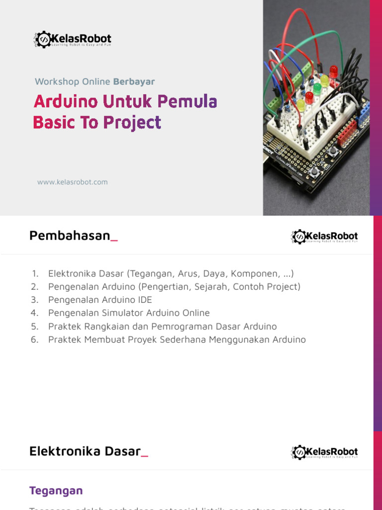 Pelatihan Arduino 1 Elektronika Dan Arduino Dasar Pdf