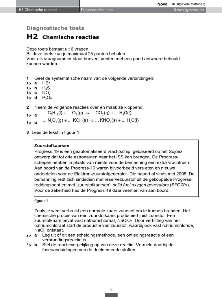 Nova SK 3vg h2 Diagnostische-Toets | PDF