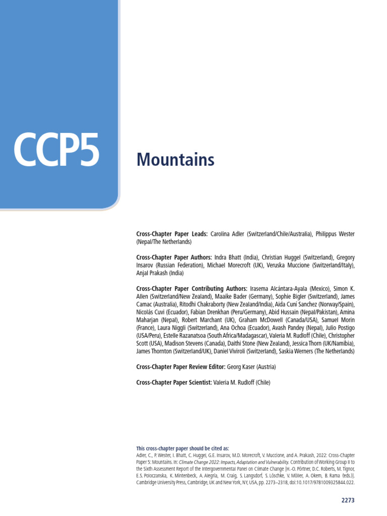 SPM Ccp5: Mountains | PDF | Climate Change | Mountains