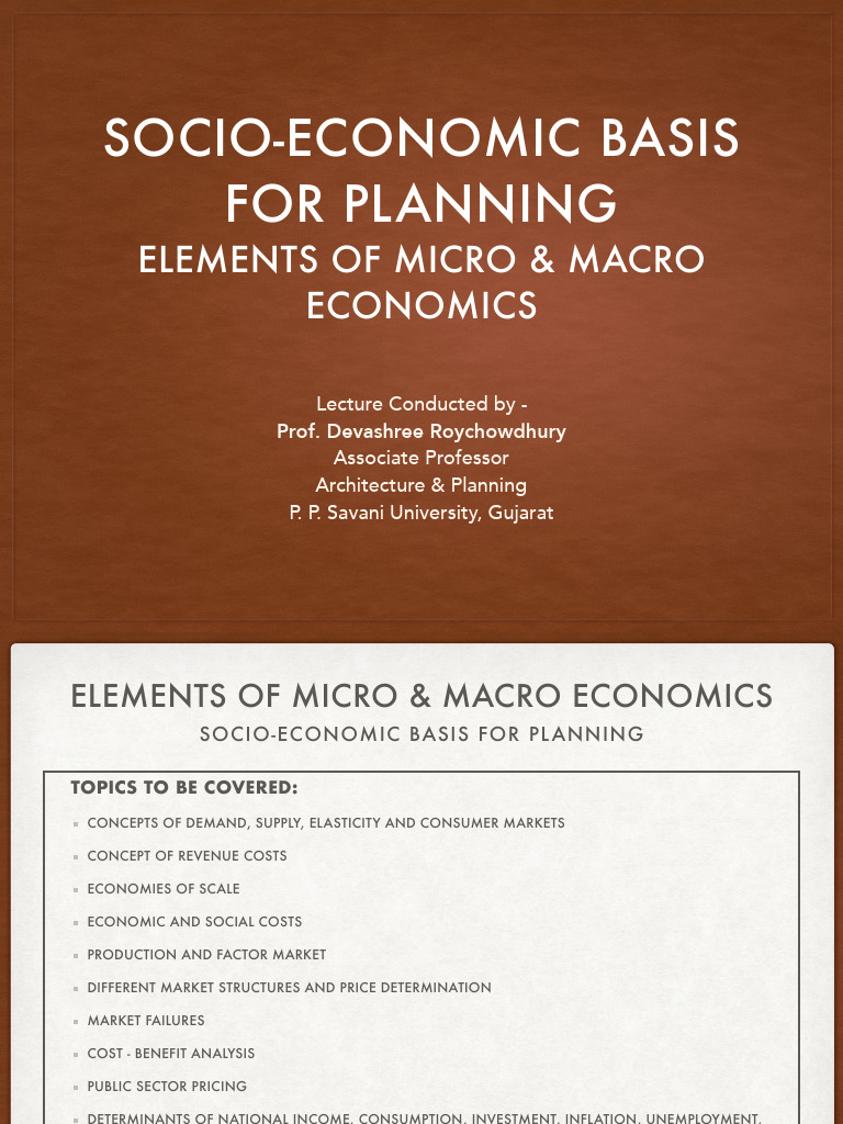 Socio-Economic Planning Fundamentals | PDF | Monetary Policy | Supply ...