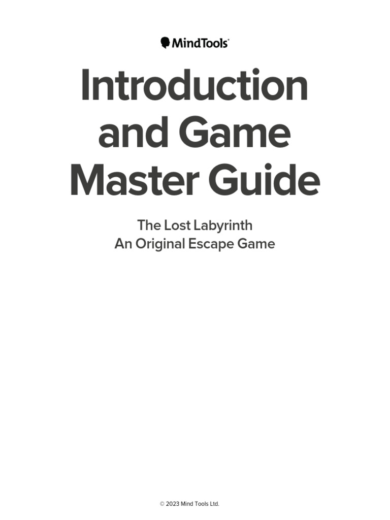 Escape Game Master Guide | PDF | Symbols | Crossword