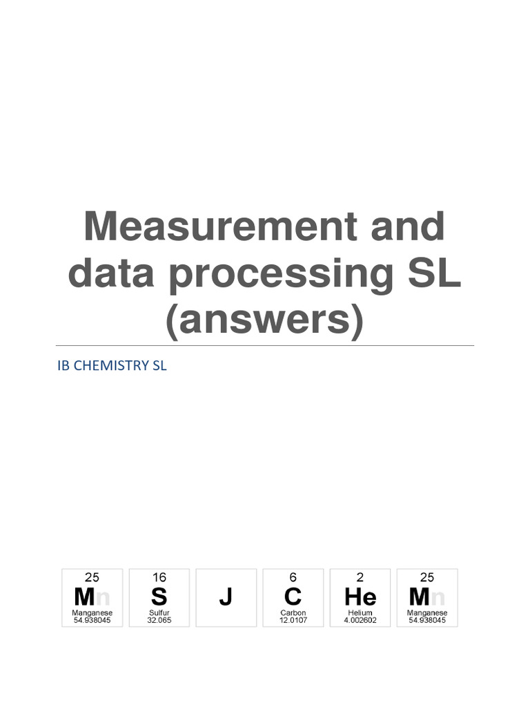 IB Chemistry SL: Measurement & Data Processing | PDF | Nuclear Magnetic ...