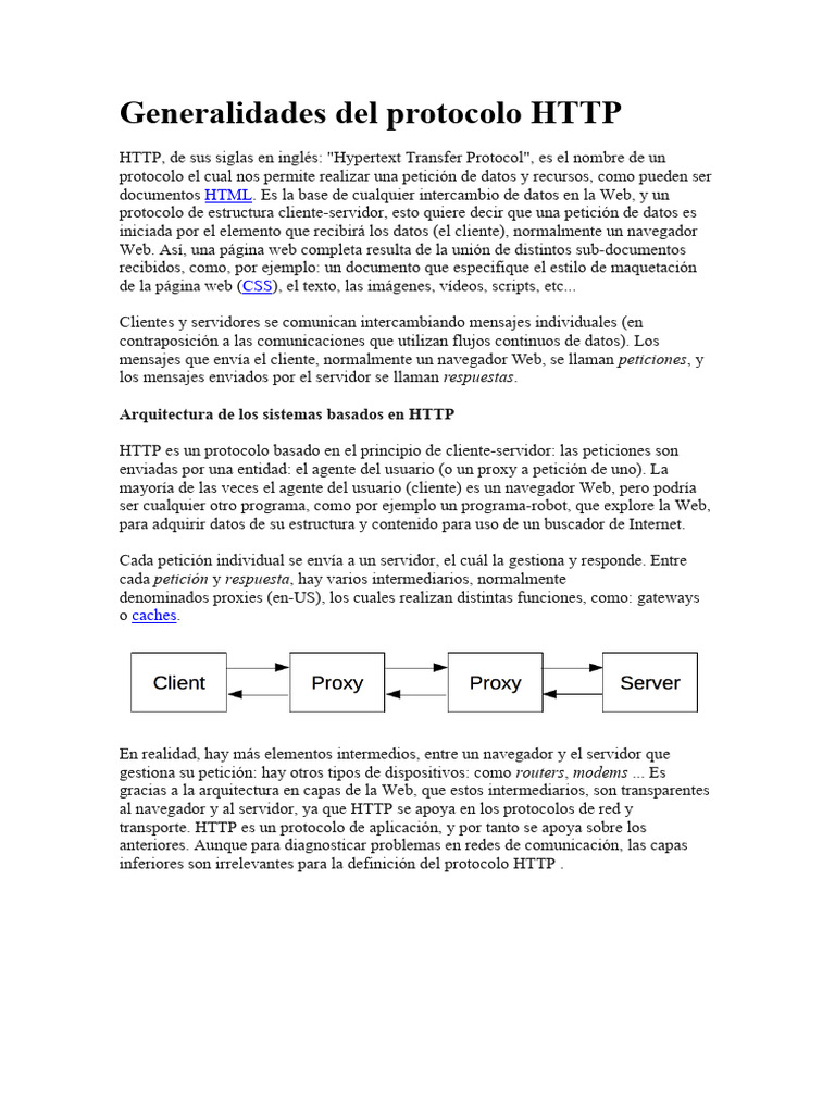 Generalidades Del Protocolo HTTP | PDF