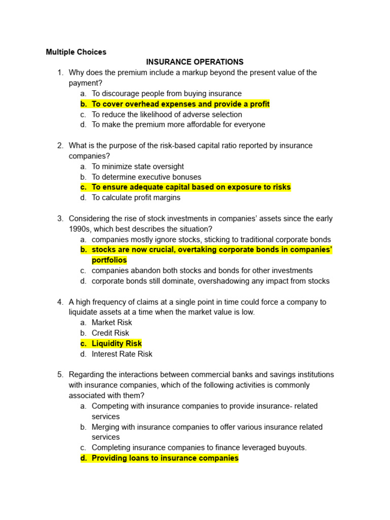 BANKING Reviewer (Securities and Insurance Operations) | PDF | Financial Markets | Insurance