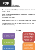 Successive Percentage Change | PDF | Percentage | Ratio