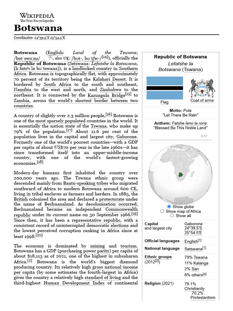 Botswana | PDF | Botswana