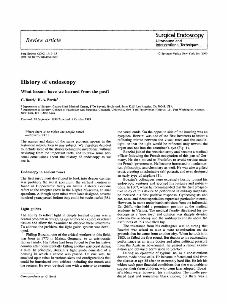 History of Endos | PDF | Medicine | Medical Specialties