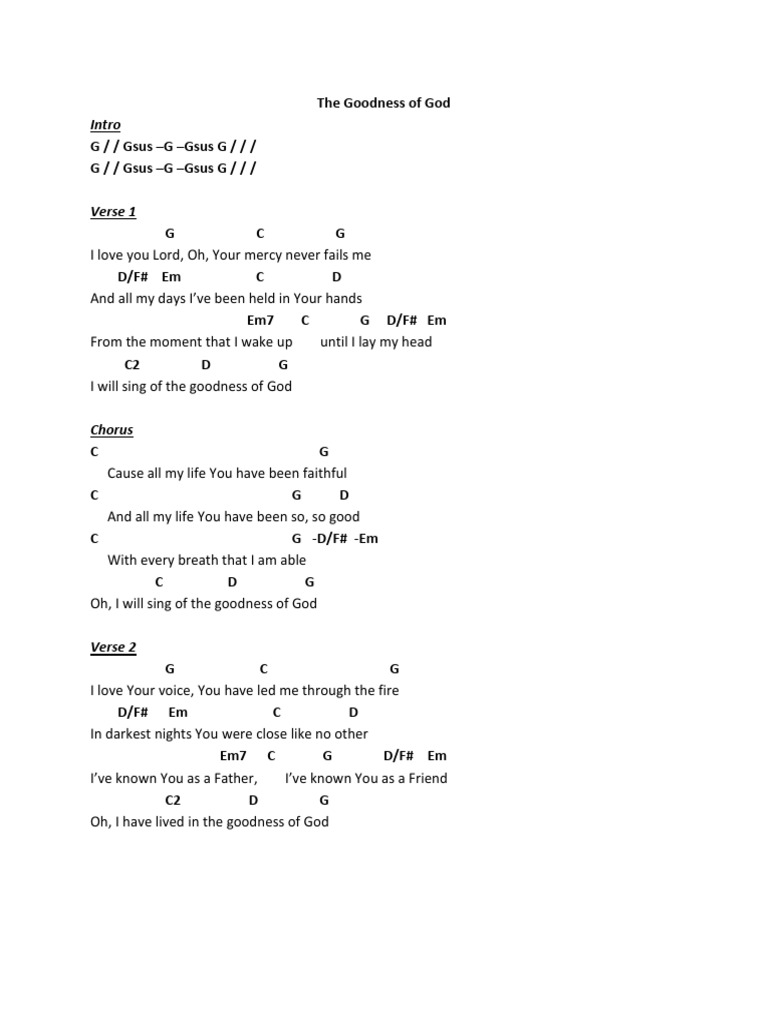 The Goodness of God - The-Goodness-of-God-G | PDF