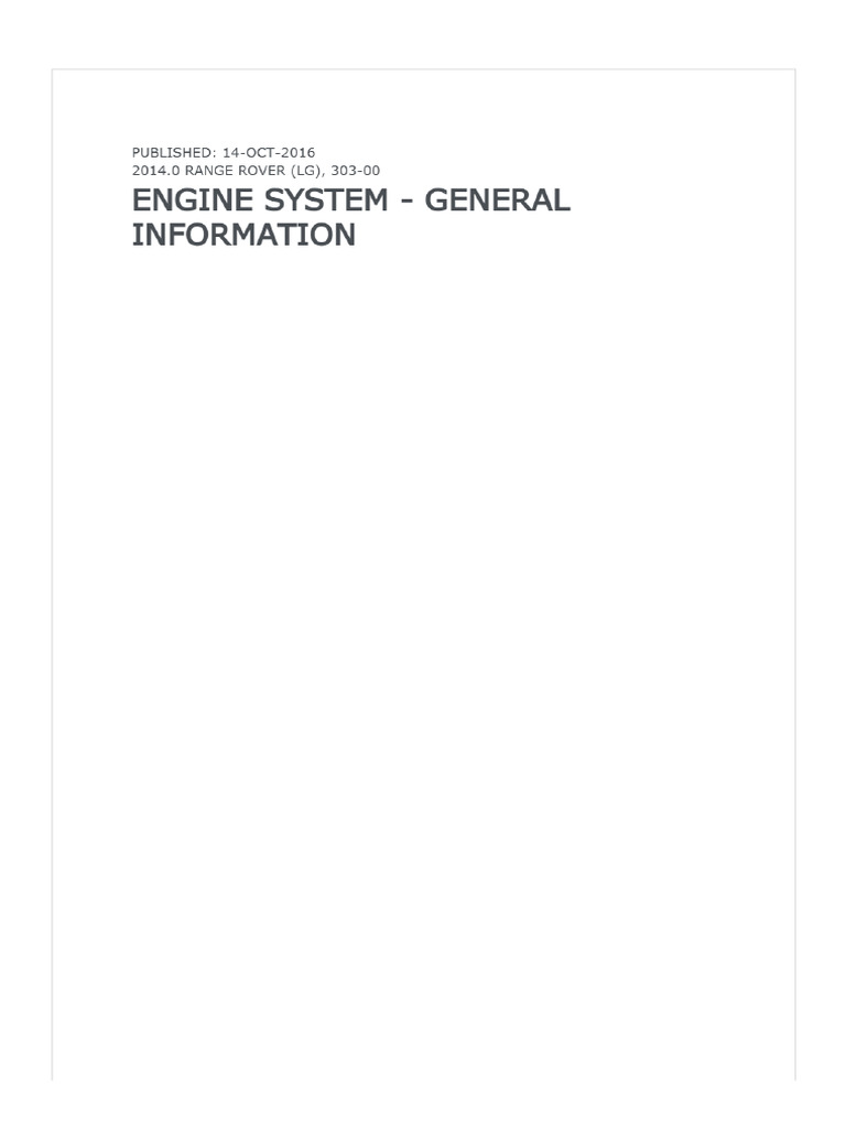 Range Rover L405 2014-19 - Engine System - General Information - Get ...