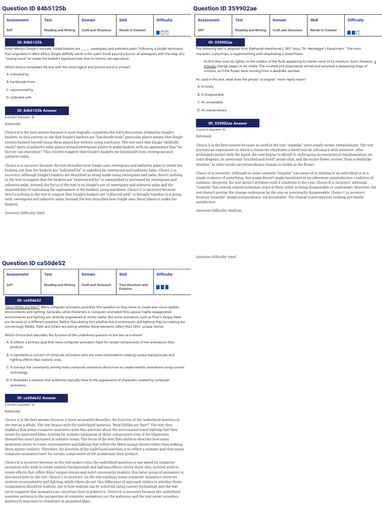 SAT Math Craft and Structure With ANS | PDF | Reward System | Computer ...