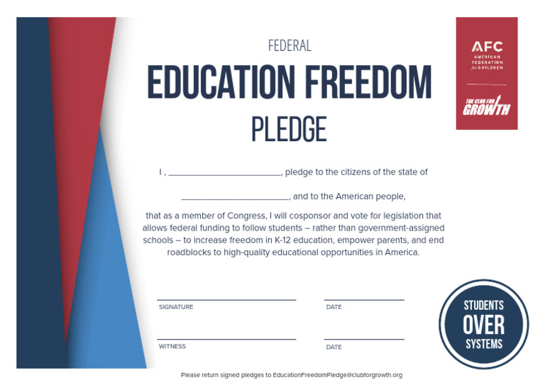 Federal Education Freedom Pledge | PDF