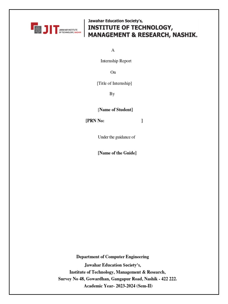 Internship Report Format - Version 1 | PDF | Science