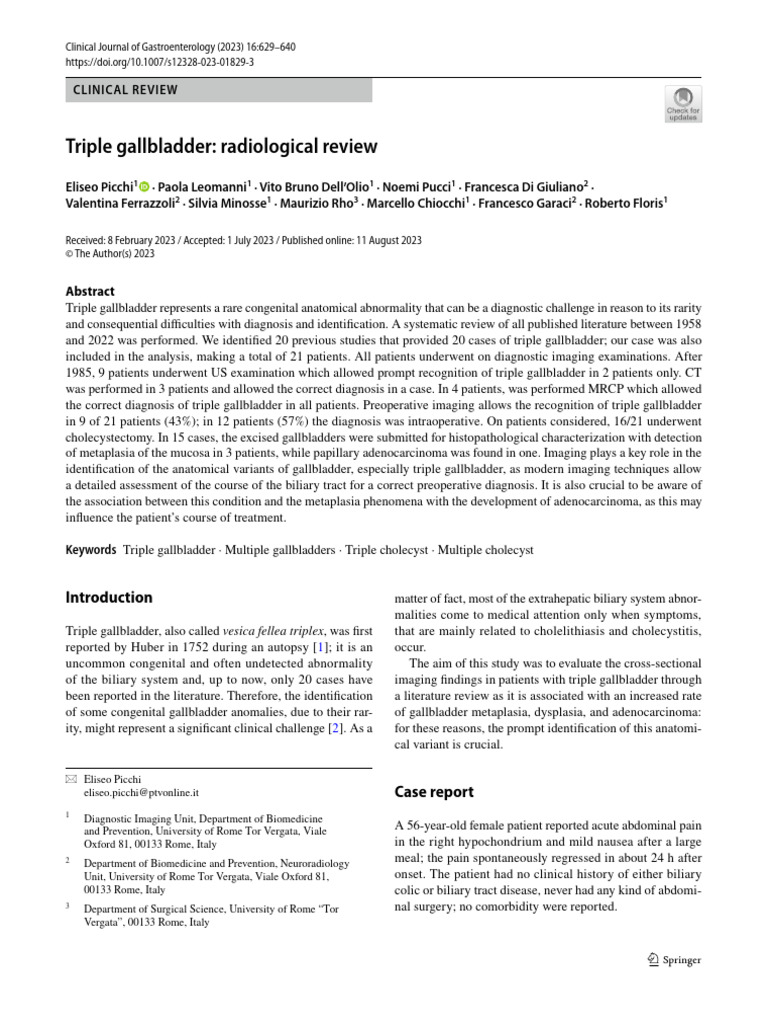 Triple Gallblader | PDF | Gallbladder | Exocrine System