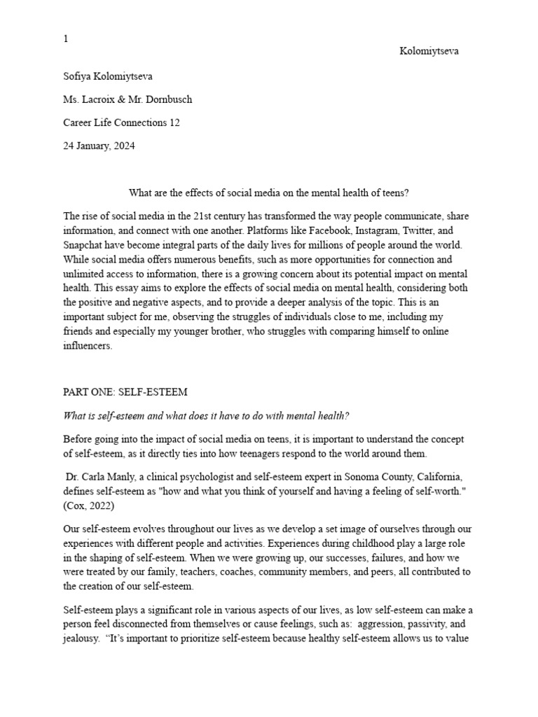 What Are The Effects of Social Media On The Mental Health of Teens ...