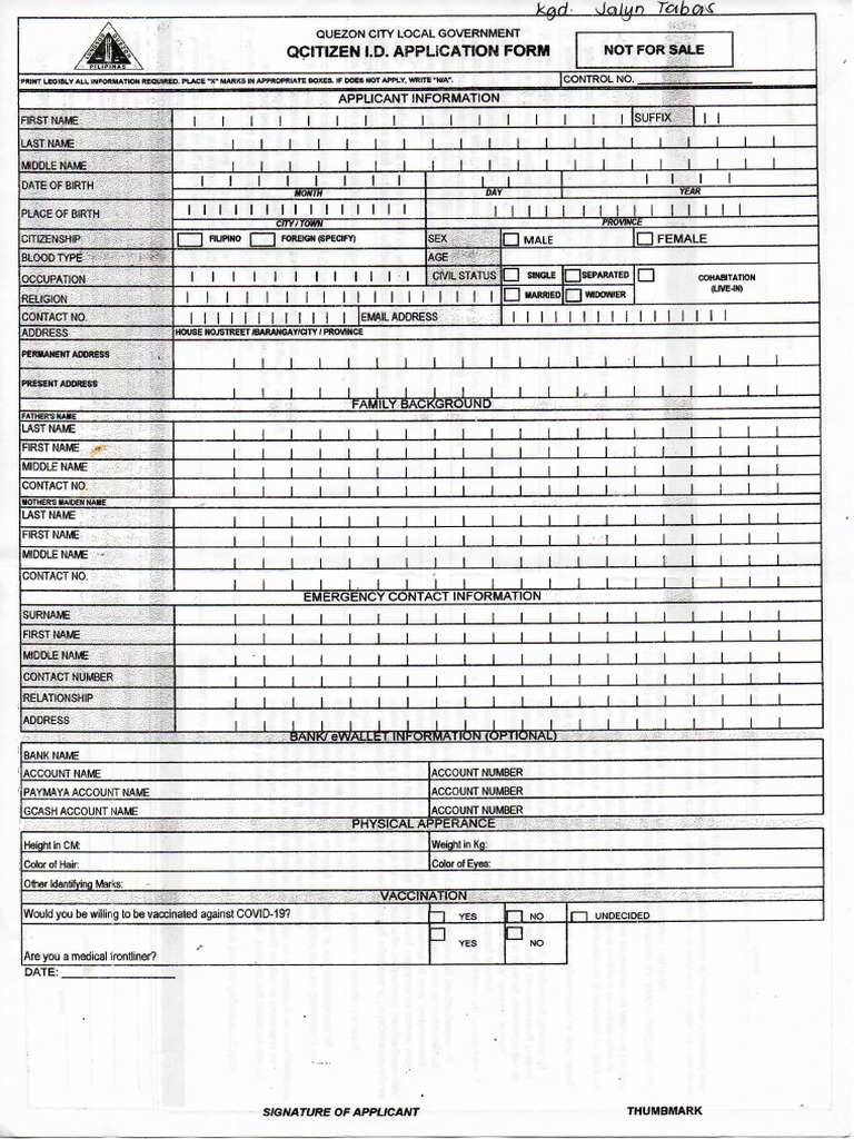 QC Id Application Form | PDF