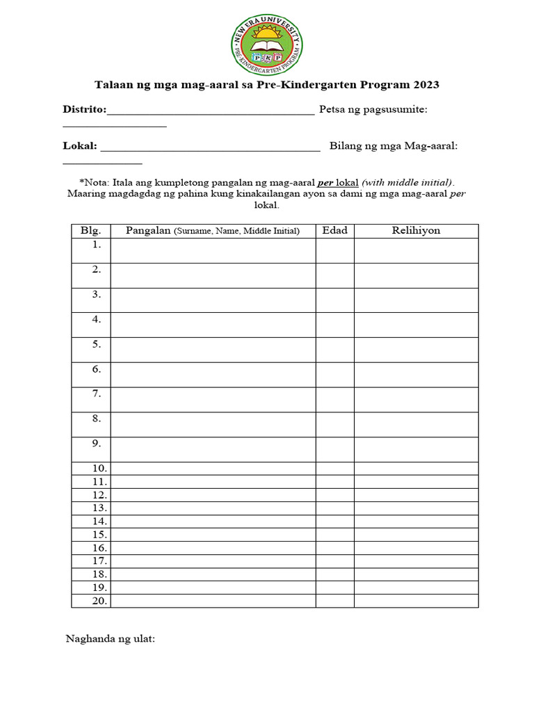 Talaan NG Mga Mag Aaral SPKP 2023 | PDF