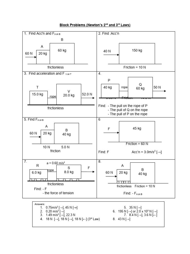 Dynamics Worksheet | PDF | Elevator | Force