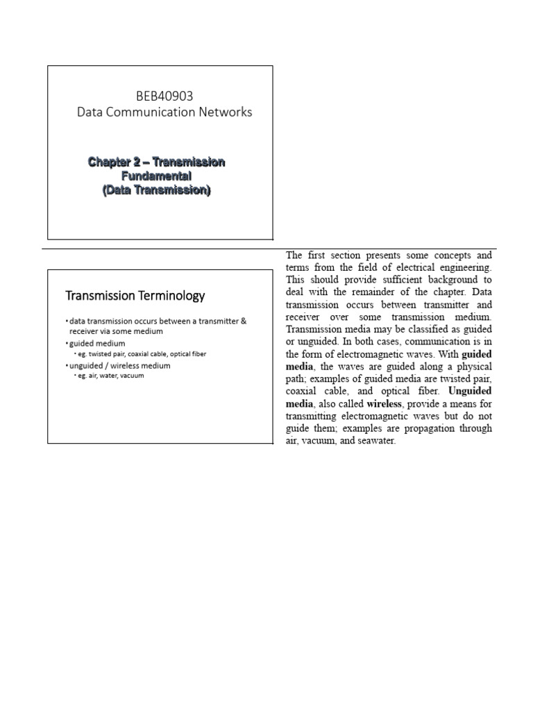 Data Transmission | PDF | Transmission Medium | Signal To Noise Ratio