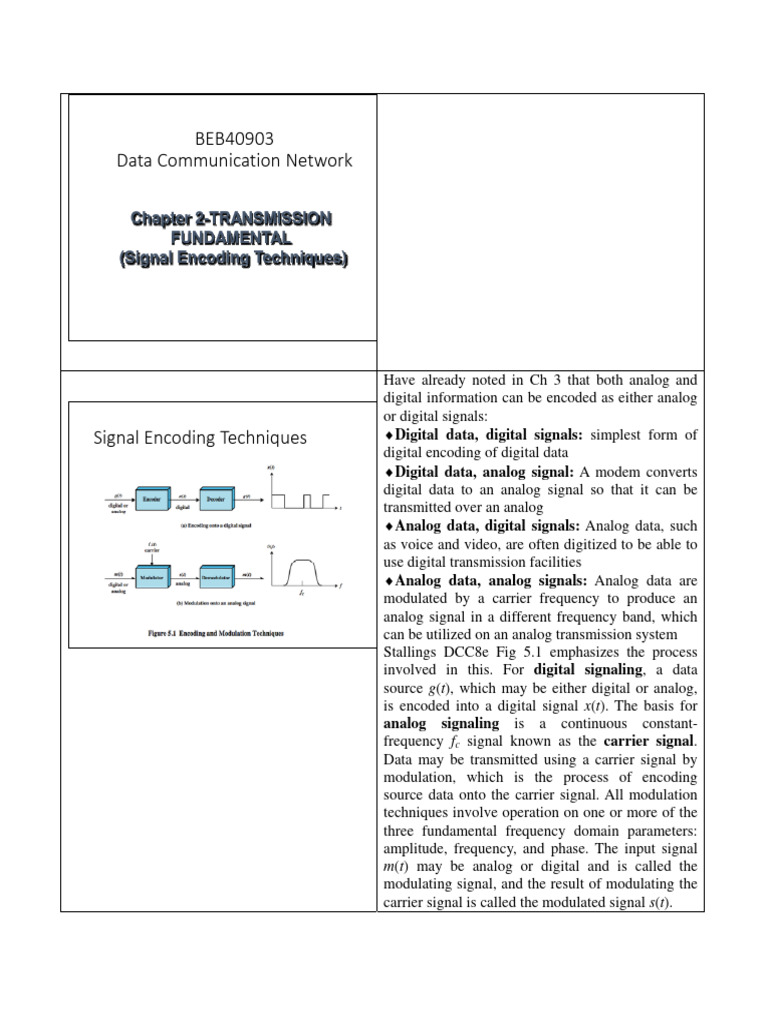 Signal Encoding Techniques | PDF | Digital Signal | Modulation