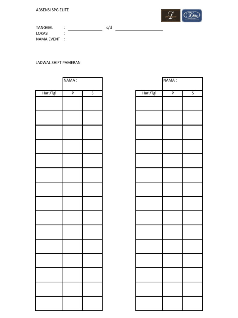 Absensi SPG Form | PDF