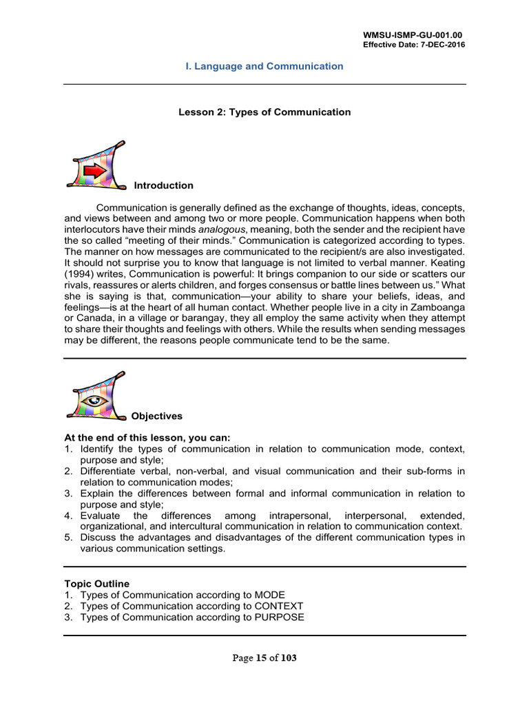 CAS 101 - Lesson 2 | PDF | Communication | Nonverbal Communication