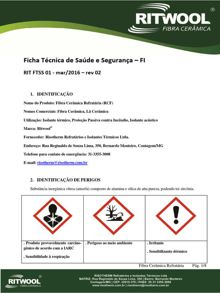 RIT FTSS 01-01-02 - Materiais de Fibra Cerâmica Refratária - ABNT NBR ...