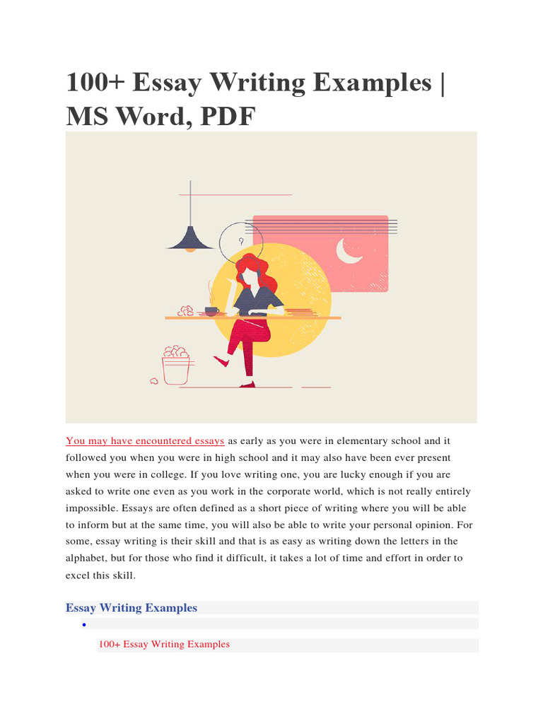 100 Essay Writing Examples MS Word | PDF | Essays | Cognitive Science