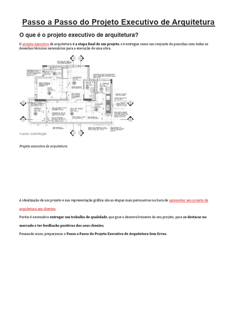 Passo A Passo Do Projeto Executivo de Arquitetura Sem Erros | PDF | BIM Passo A Passo Do Projeto Executivo de Arquitetura Sem Erros | PDF | BIM