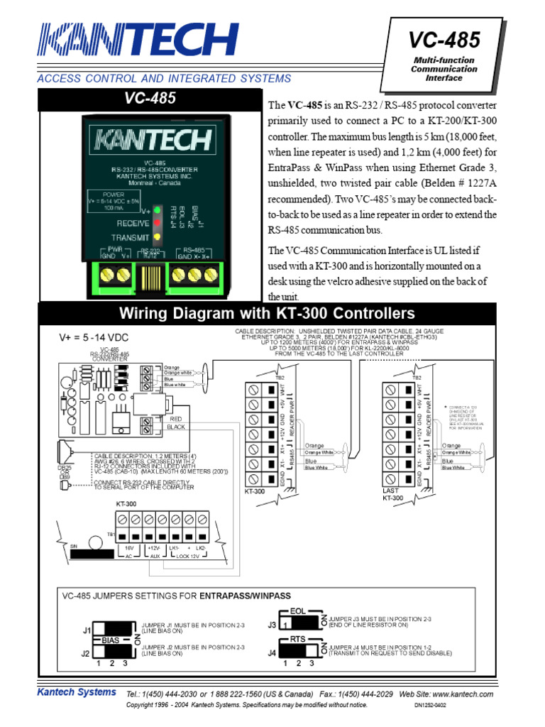IS VC-485 Com Interface wKT-300 1252 EN L | PDF | Telecommunications | Network Protocols