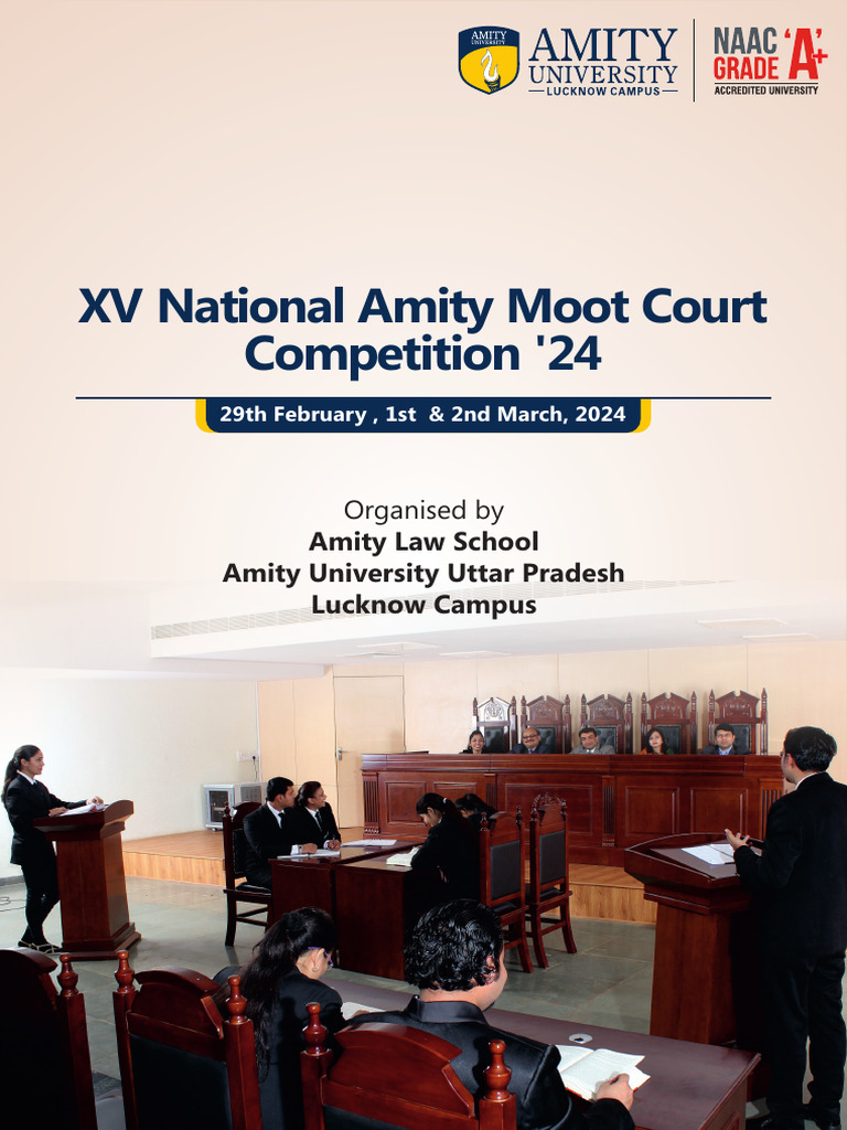 Lucknow Amity Moot Court Competition Brochure 1 | PDF