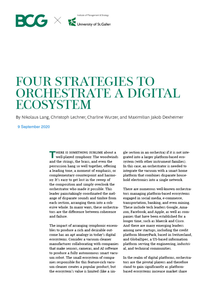 (BCG) Four-Strategies-To-Orchestrate-A-Digital-Ecosystem | PDF