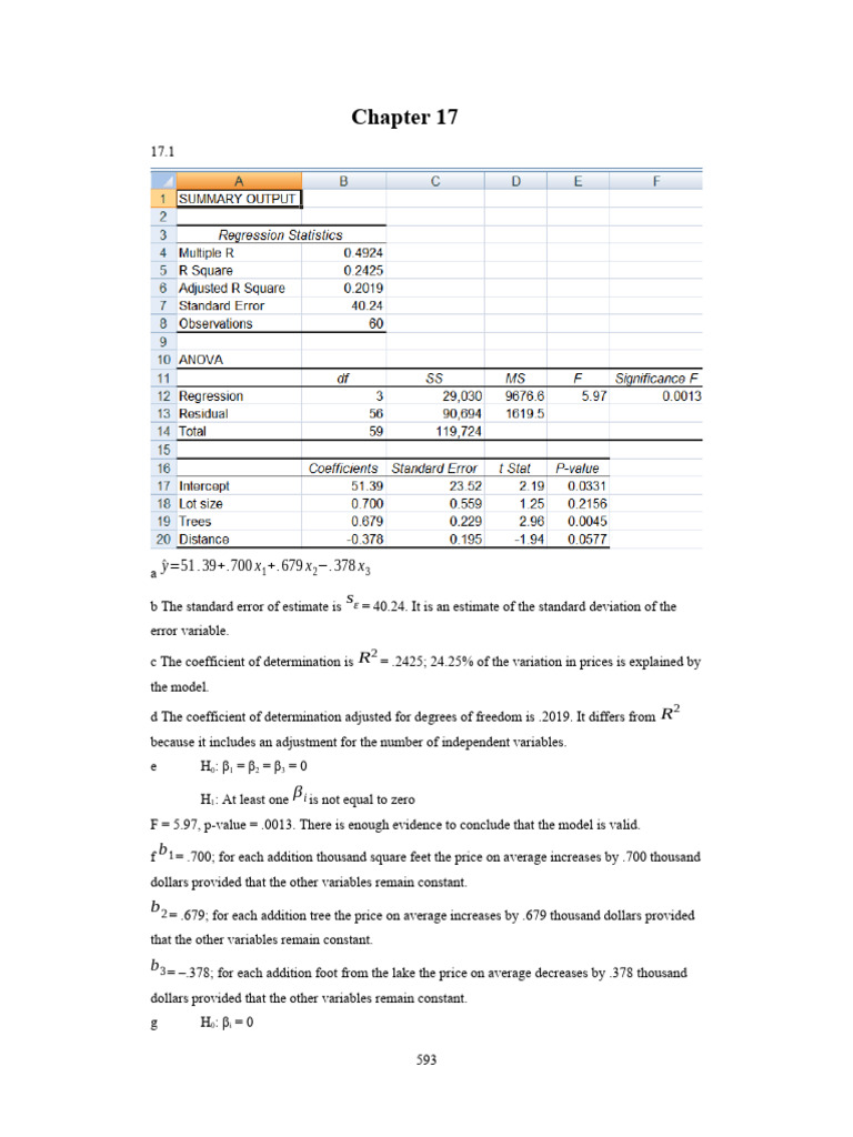 Chapter 17 | PDF | Errors And Residuals | Coefficient Of Determination